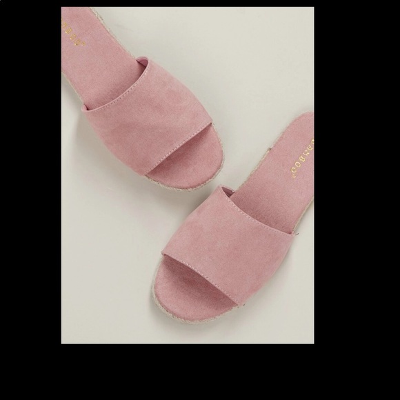 Shoes | Pink Suede Summer Slides | Poshmark
